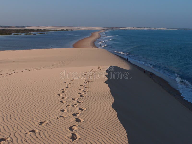 Jericoacoara Beach Seen from the Dune Top Stock Photo - Image of ...