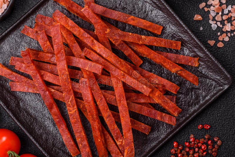 Jerky Dried Fish Sticks with Salt and Spices Stock Image - Image of ...