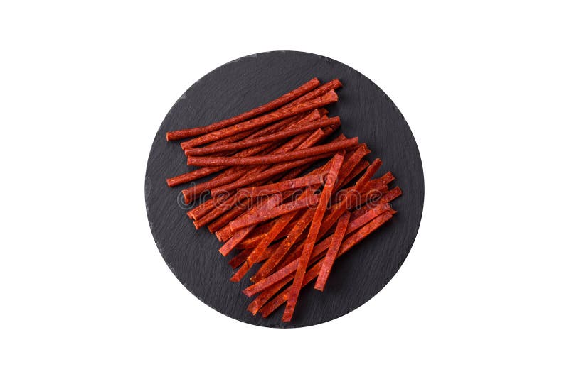 Jerky Dried Fish Sticks with Salt and Spices Stock Photo - Image of ...