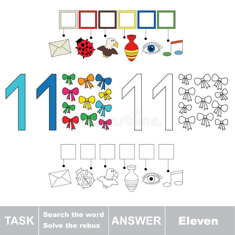 Jeroglífico Para La Letra Once Ilustración del Vector - Ilustración de ...