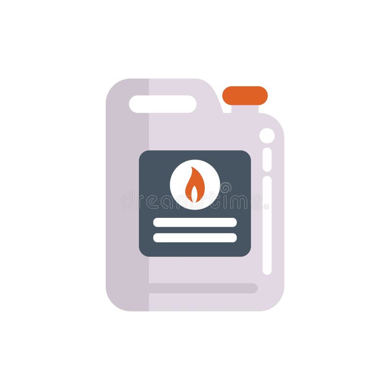 Jerrycan with Flammable Liquid Showing Warning Sign Flat Icon Design ...