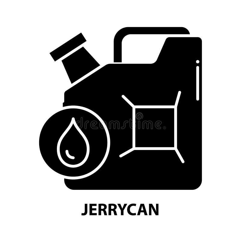 Jerrycan Icon, Black Vector Sign with Editable Strokes, Concept ...