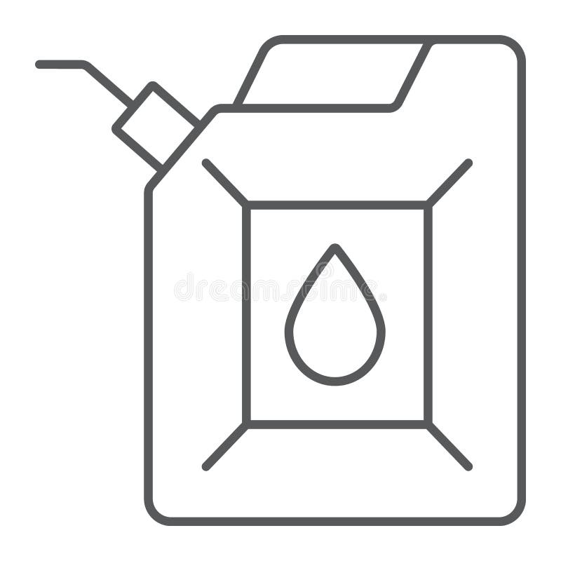 Fuel Tank Thin Line Icon, Gasoline and Barrel, Gas Canister Sign ...