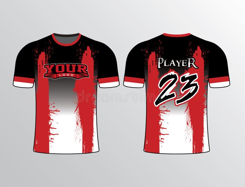 Red Color Brush Splash Sport Jersey Template Stock Vector ...