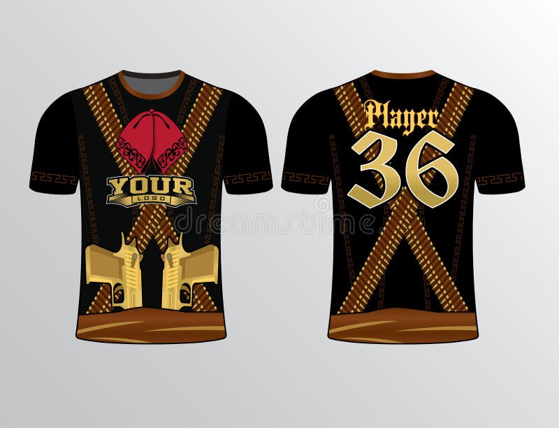 Gangster Theme Full Bandits Look Jersey Template Stock Vector ...