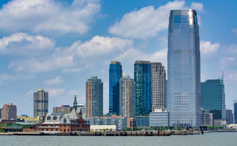 Jersey City skyline in NJ stock image. Image of mode - 294586275