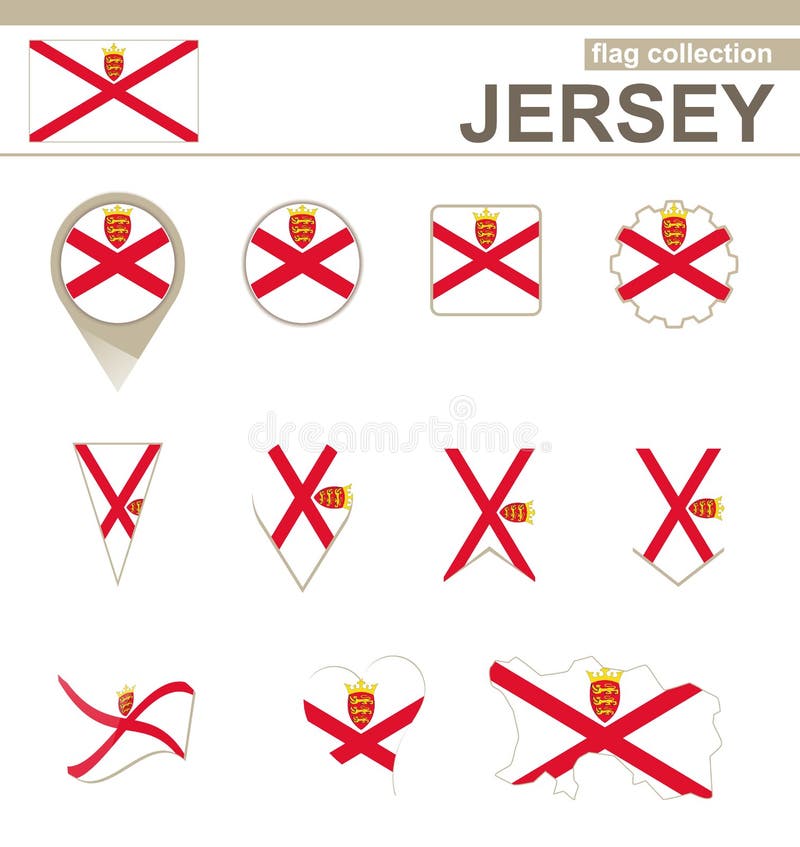 Jersey Flag Collection stock vector. Illustration of global - 129644625