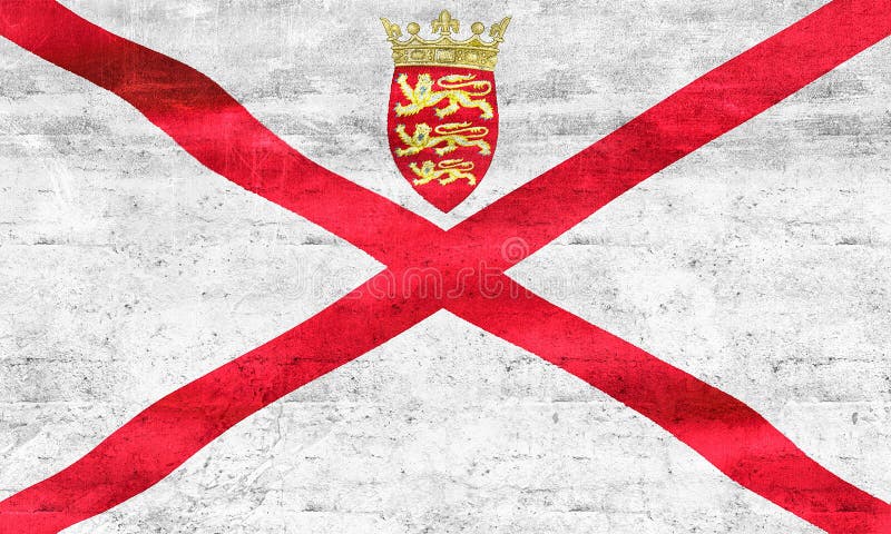 3D-Illustration of a Jersey Flag - Realistic Waving Fabric Flag Stock ...