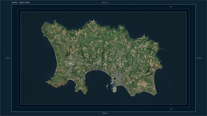 Jersey Highlighted - Composition. High-res Satellite Stock Illustration ...