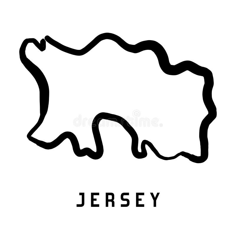 Jersey Island Simple Outline Vector Map Stock Vector - Illustration of ...