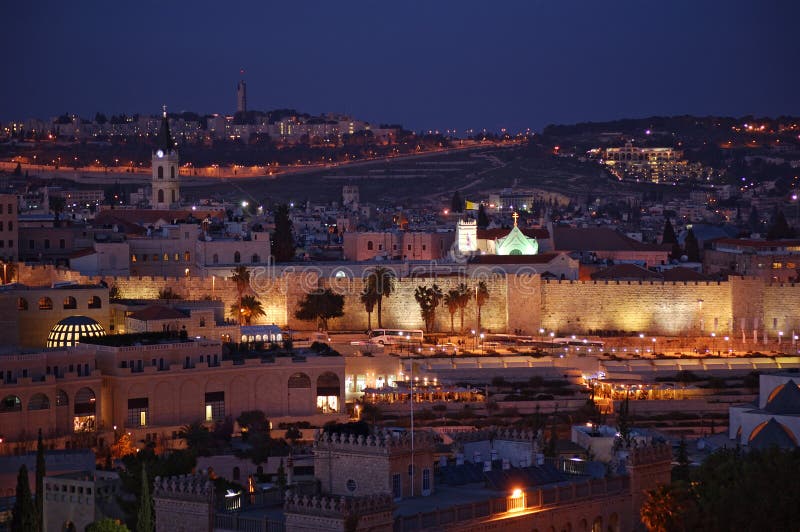 Jerusalem Skyline stock photo. Image of night, view, landmarks - 23585468
