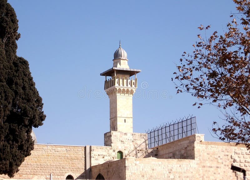 Jerusalem Al-Aqsa Mosque Minaret 2008 Stock Image - Image of faith ...