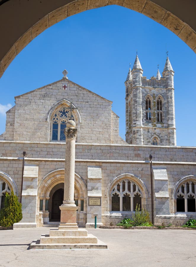 Jerusalem, St. George S Anglican Cathedral in the Early Morning Stock ...