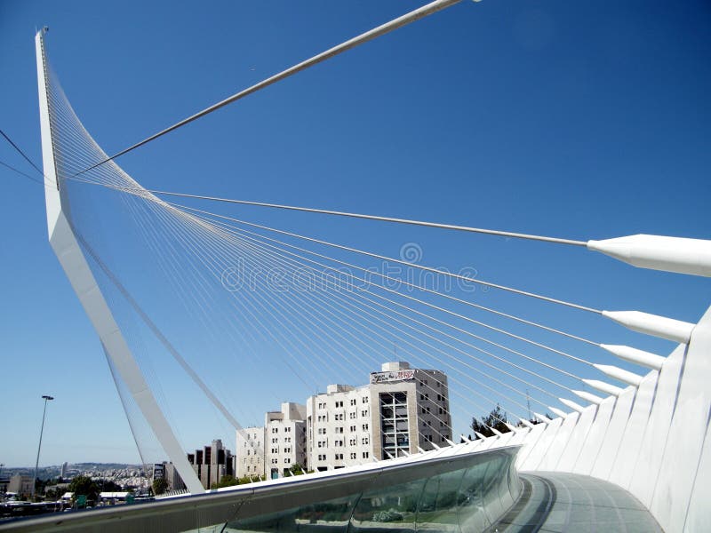 Jerusalem Chords Bridge May 2010 Editorial Image - Image of financial ...