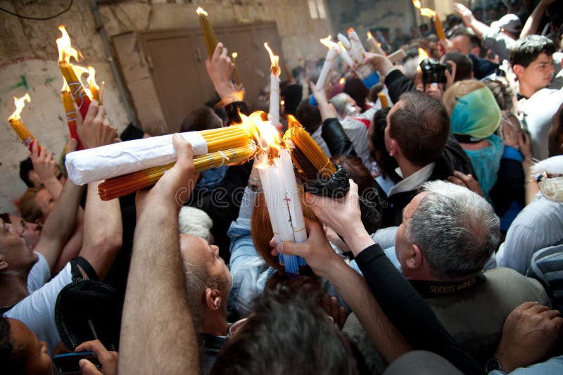 Orthodox Christians Celebrate Easter Holy Fire Editorial Photography ...