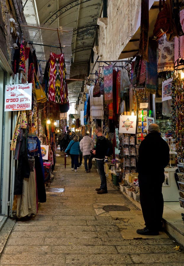 Jerusalem Old City Alley editorial image. Image of market - 25137450
