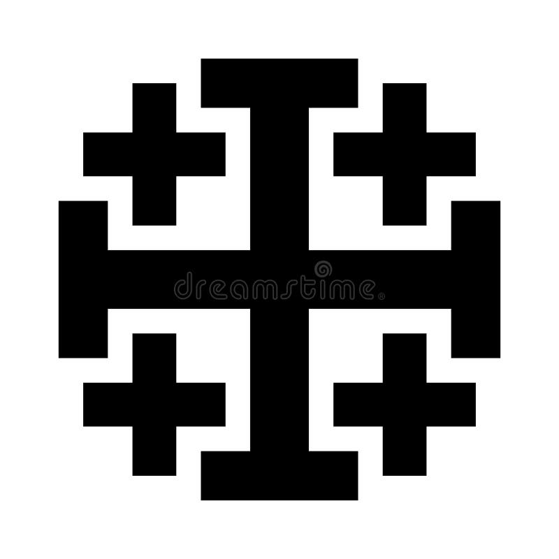 Cross of Jerusalem, Coat of Arms, Vector Graphic Design, Illustration ...