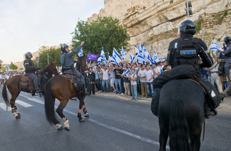 Jerusalem day editorial photography. Image of flag, force - 24883907
