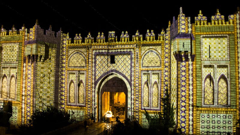 Damascus Gate Old City Jerusalem Night Light Stock Photo - Image of ...