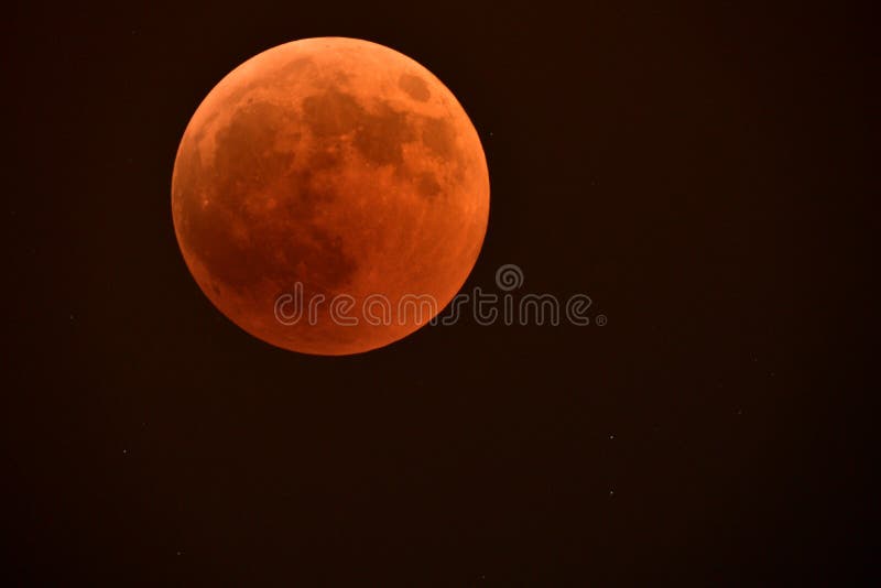 JERUSALEM, ISR - July 27 2018: Lunar Eclipse Red Moon. Stock Photo ...