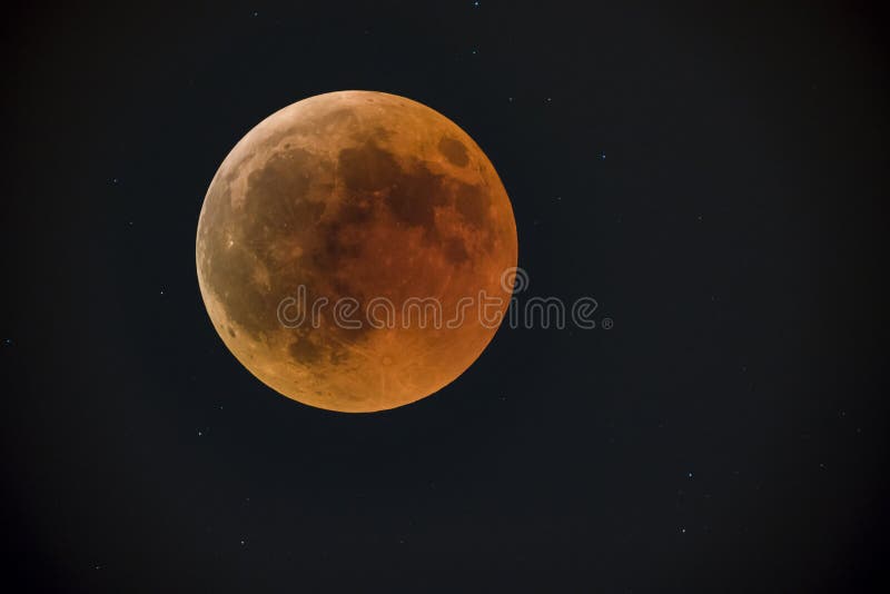 JERUSALEM, ISR - July 27 2018: Lunar Eclipse Red Moon. Stock Image ...
