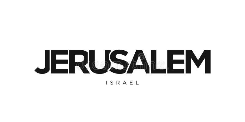 Jerusalem in the Israel Emblem. the Design Features a Geometric Style ...