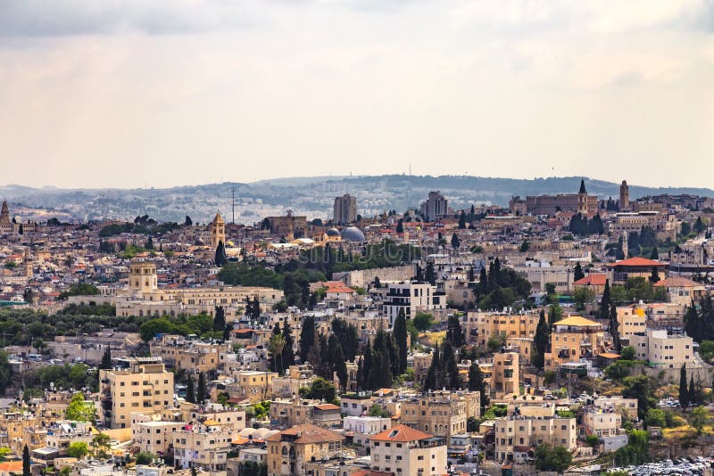 Jerusalem, Israel, Old City. Panoramic View from the Hebrew University ...