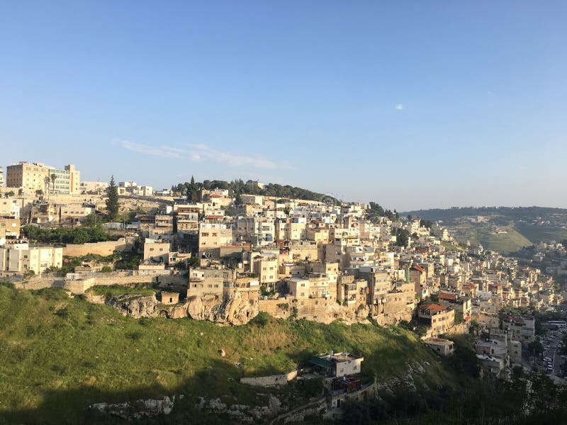 Jerusalem, Israel before Sunset in April. Stock Image - Image of city ...