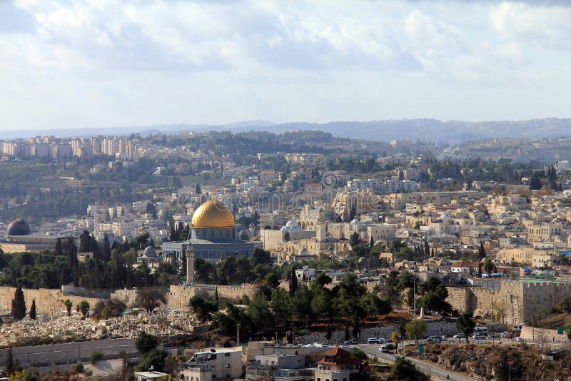 Jerusalem Landscape from Mount Scopus Editorial Stock Photo - Image of ...