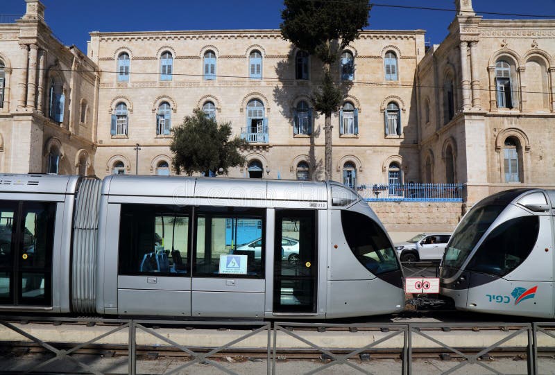 Jerusalem Light Rail, Israel Editorial Stock Image - Image of building ...