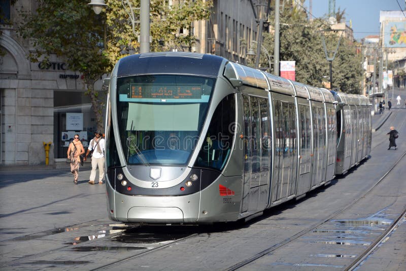 The Jerusalem Light Rail is a Light Rail System in Jerusalem Editorial ...