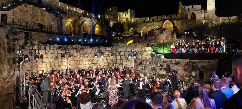 Jerusalem Mega Concert în the Night. Editorial Photography - Image of ...