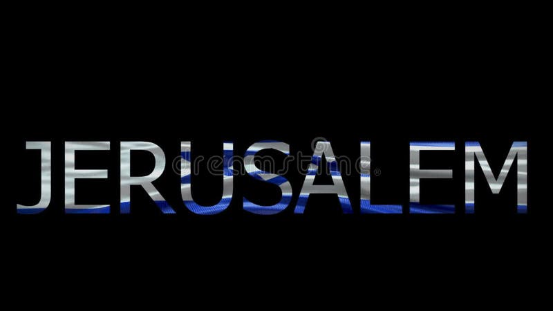 Jerusalem Name on Transparent Background. Waving Flag Stock Footage ...