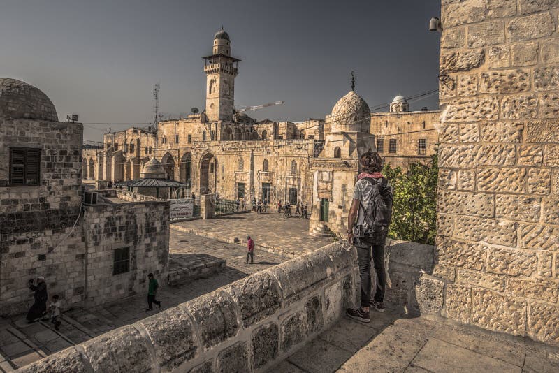 Jerusalem - October 04, 2018: Ancient Ruins of the Old City of ...