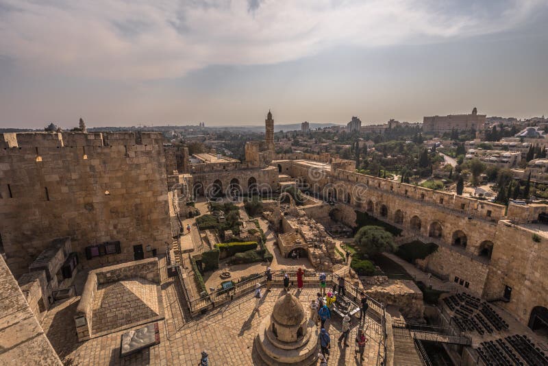 Jerusalem - October 03, 2018: Panoramic View of the Tower of David ...