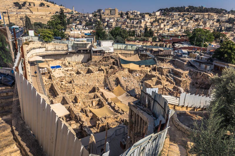 Jerusalem - October 04, 2018: Ruins of the Ancient City of David in the ...
