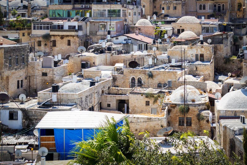 Jerusalem Old City Rooftops in Summer Stock Image - Image of history ...