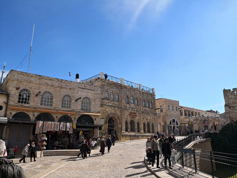Jerusalem old city streets editorial image. Image of hill - 138775535