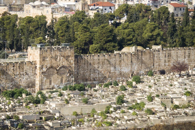 Jerusalem - the Old City - View from the Distance. Stock Photo - Image ...