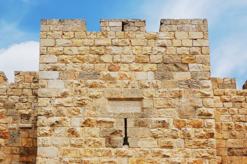 Jerusalem Old City walls stock image. Image of israel - 15906693
