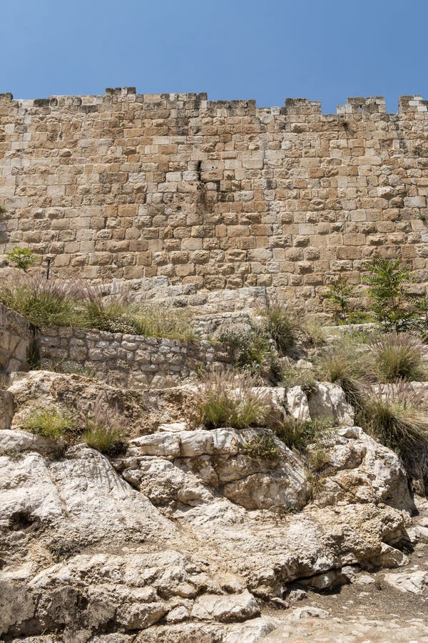 Jerusalem Old City Walls stock photo. Image of levant - 213918026