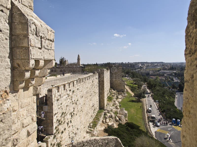 Jerusalem Old City Walls stock photo. Image of land, ancient - 30584526