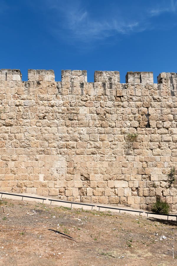 Jerusalem Old City Walls stock image. Image of ramparts - 214101467