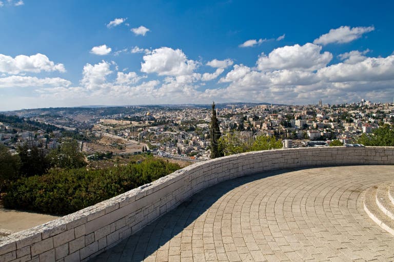 Jerusalem panorama stock image. Image of holy, cloud, jerusalem - 6871187