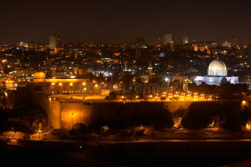 The Night in Jerusalem Streets Stock Image - Image of culture, jews ...