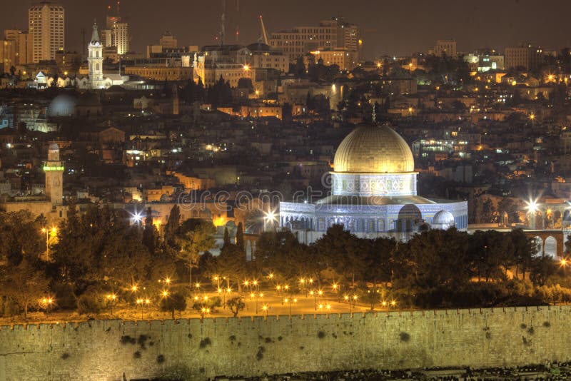 The Night in Jerusalem Streets Stock Image - Image of culture, jews ...
