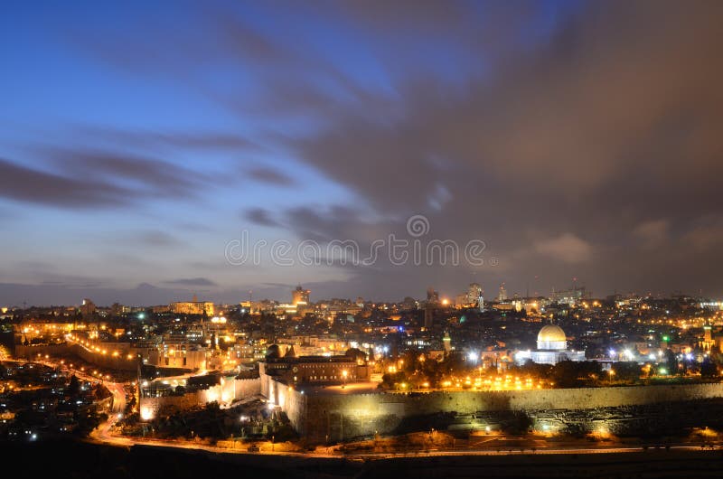 Jerusalem Skyline stock photo. Image of night, view, landmarks - 23585468