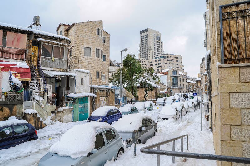Jerusalem in snow editorial image. Image of season, israel - 35981575