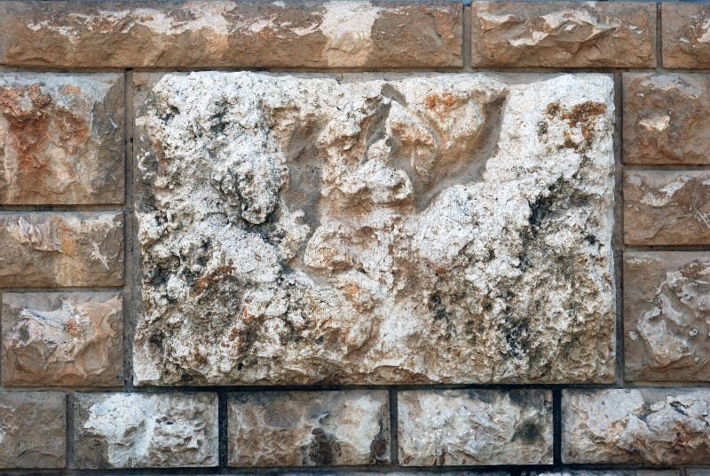 A Wall Of Large Blocks Of Jerusalem Stone Stock Image - Image of ...