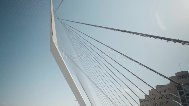 Jerusalem string bridge stock video. Video of city, place - 317171309